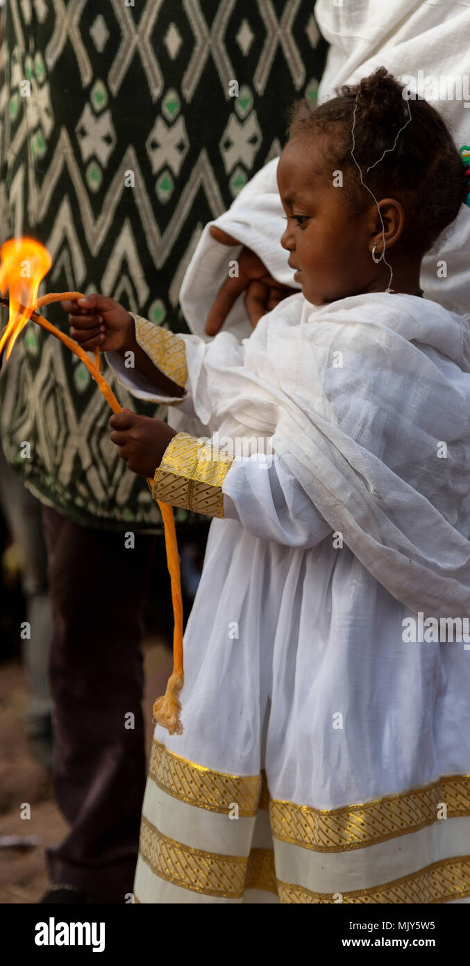 ETHIOPIA,LALIBELA-CIRCA JANUARY 2018--unidentified young girl in the ...
