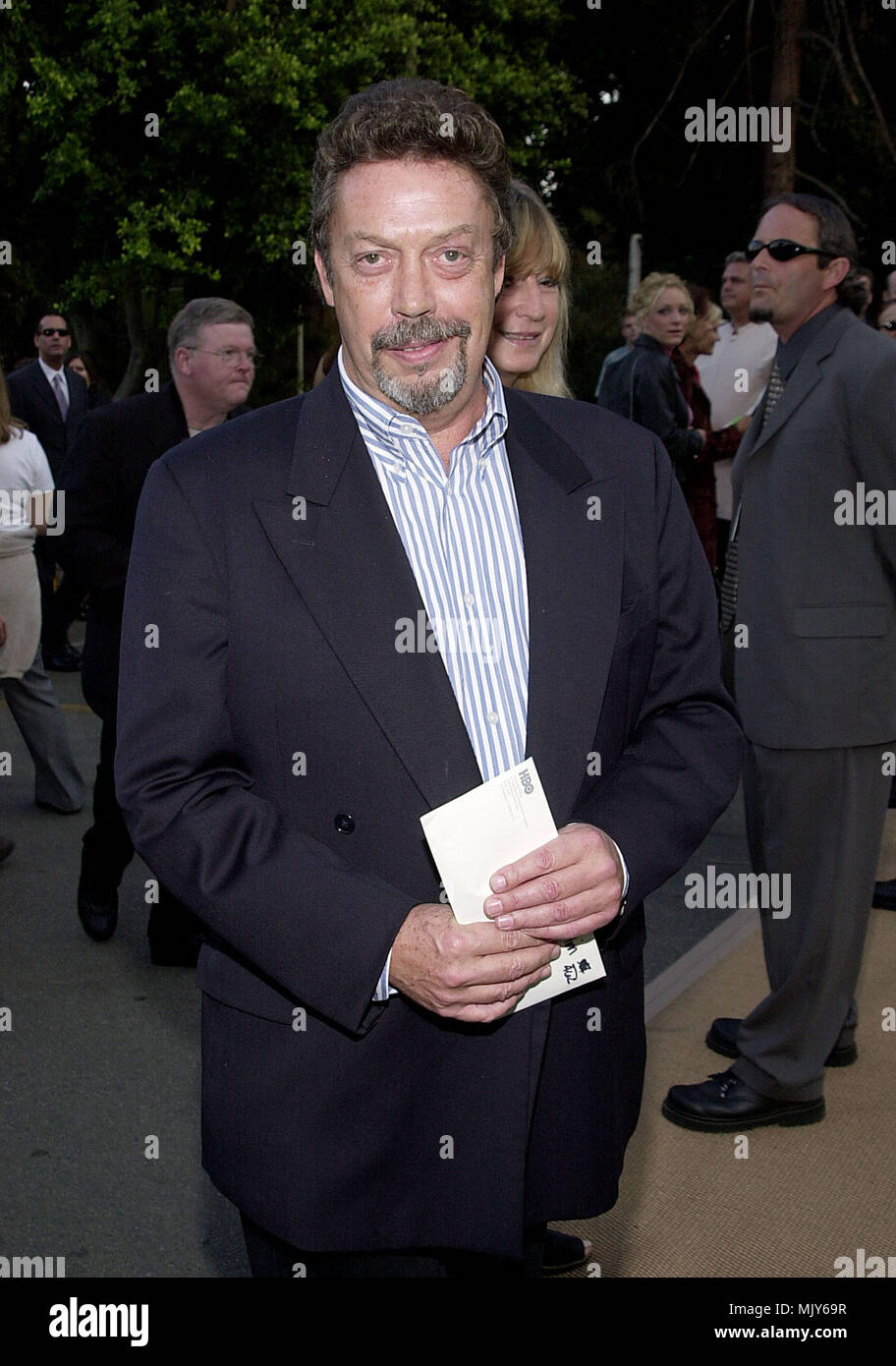 Tim Curry arriving at the premiere of Band of Brothers at the Hollywood ...