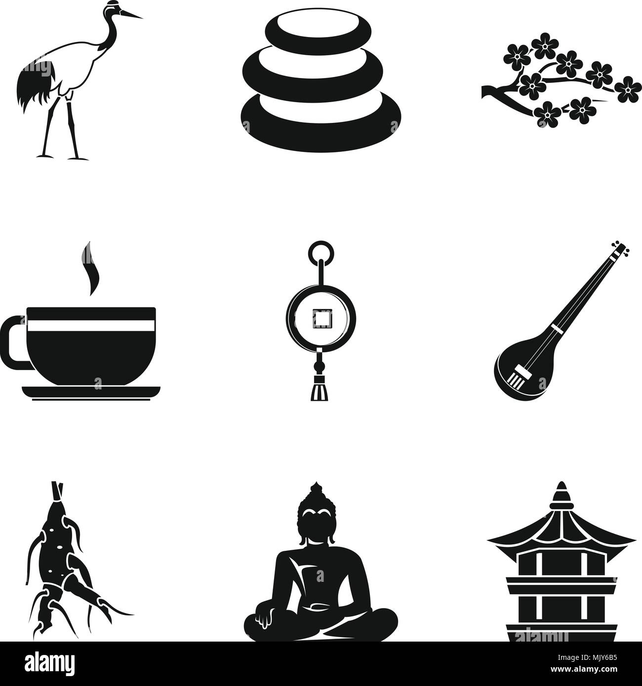 Spiritual icons set, simple style Stock Vector Image & Art - Alamy