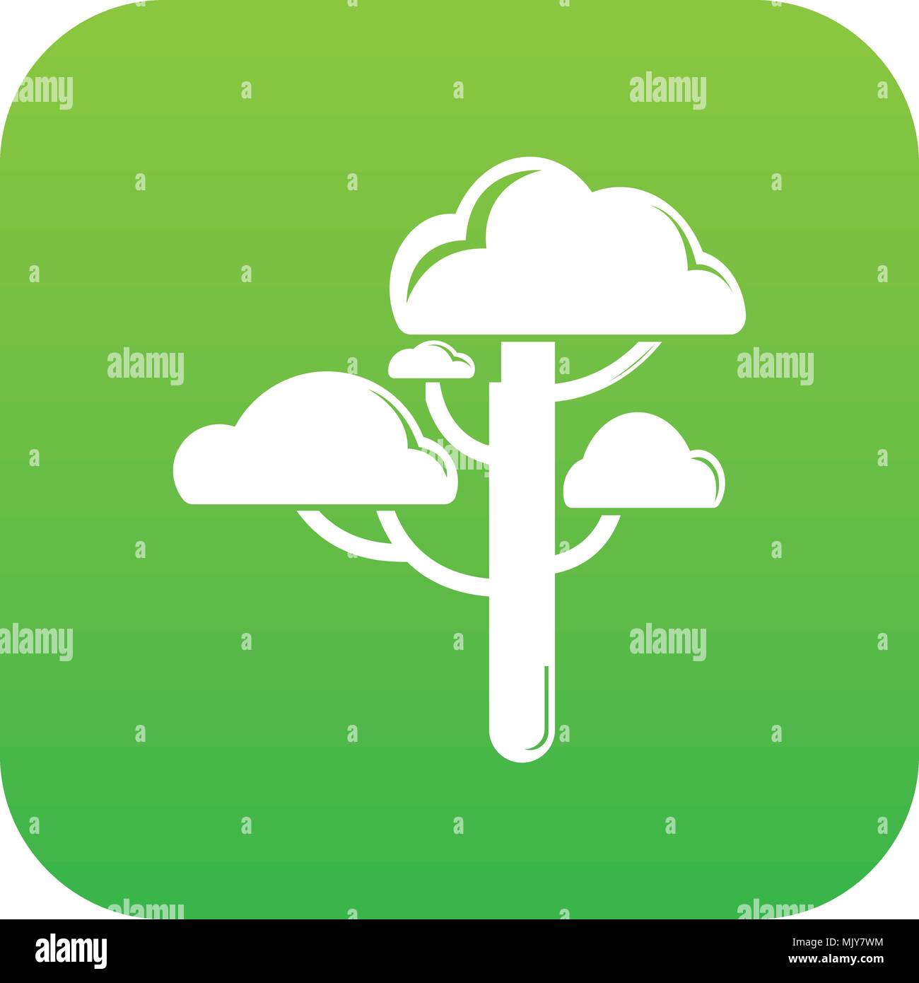 Cloud tree icon green vector Stock Vector Image & Art - Alamy