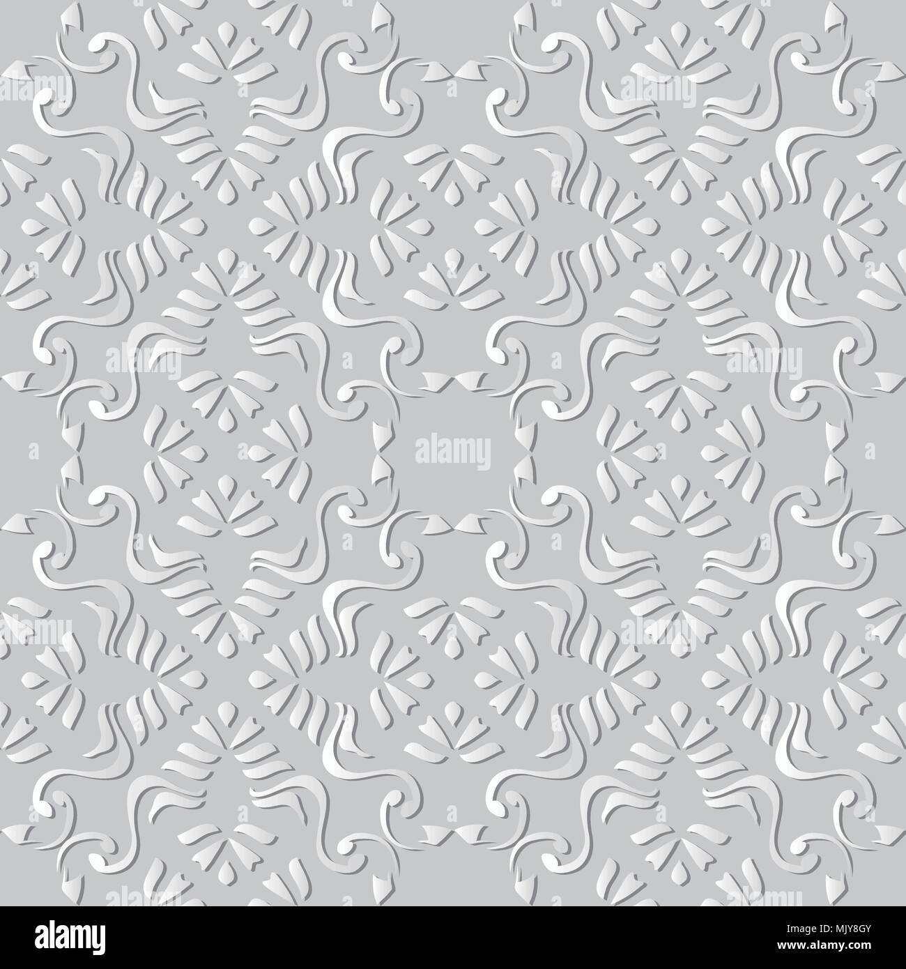 3D white paper art Aboriginal Spiral Curve Cross Frame Vine Stock ...