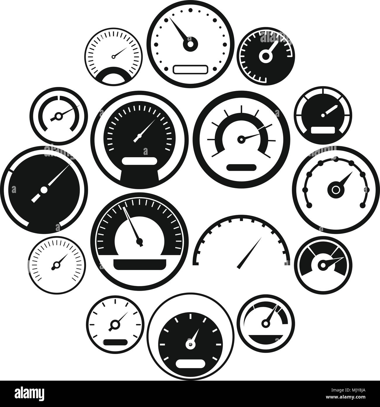 Speedometer icons set, simple style Stock Vector Image & Art - Alamy