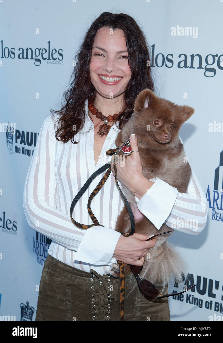 Fran Drescher and her dog Esther arriving at the 2002 International Day ...