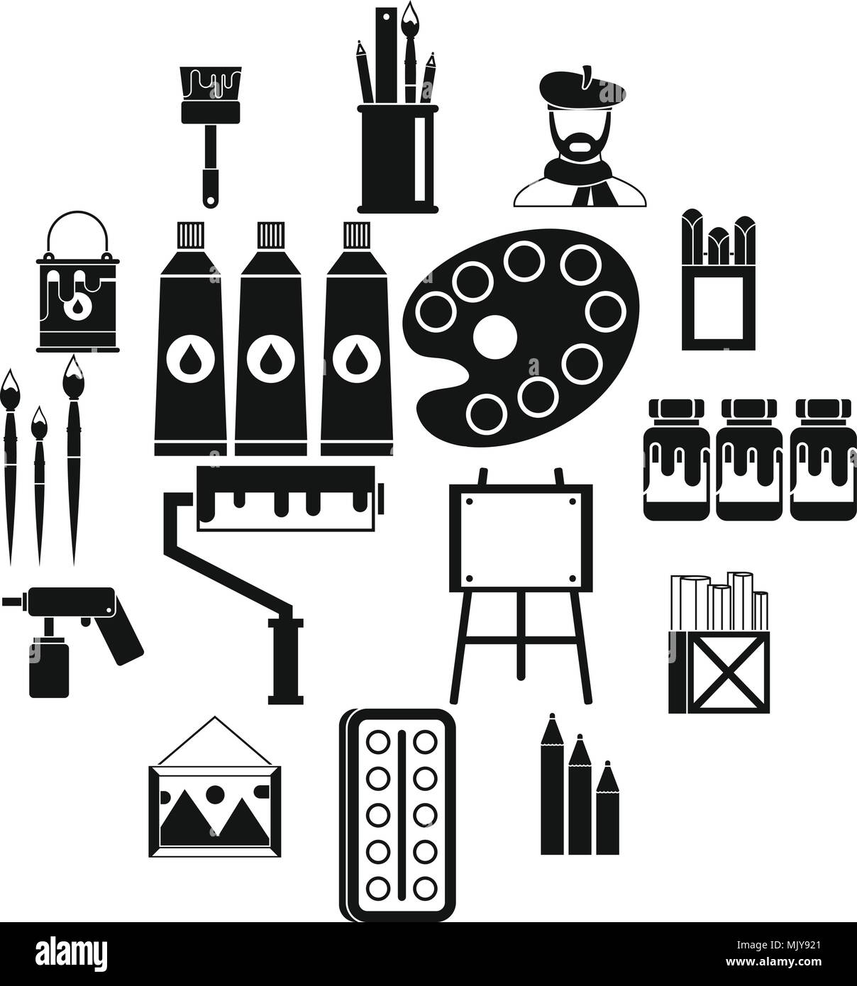 Painting icons set, simple style Stock Vector Image & Art - Alamy