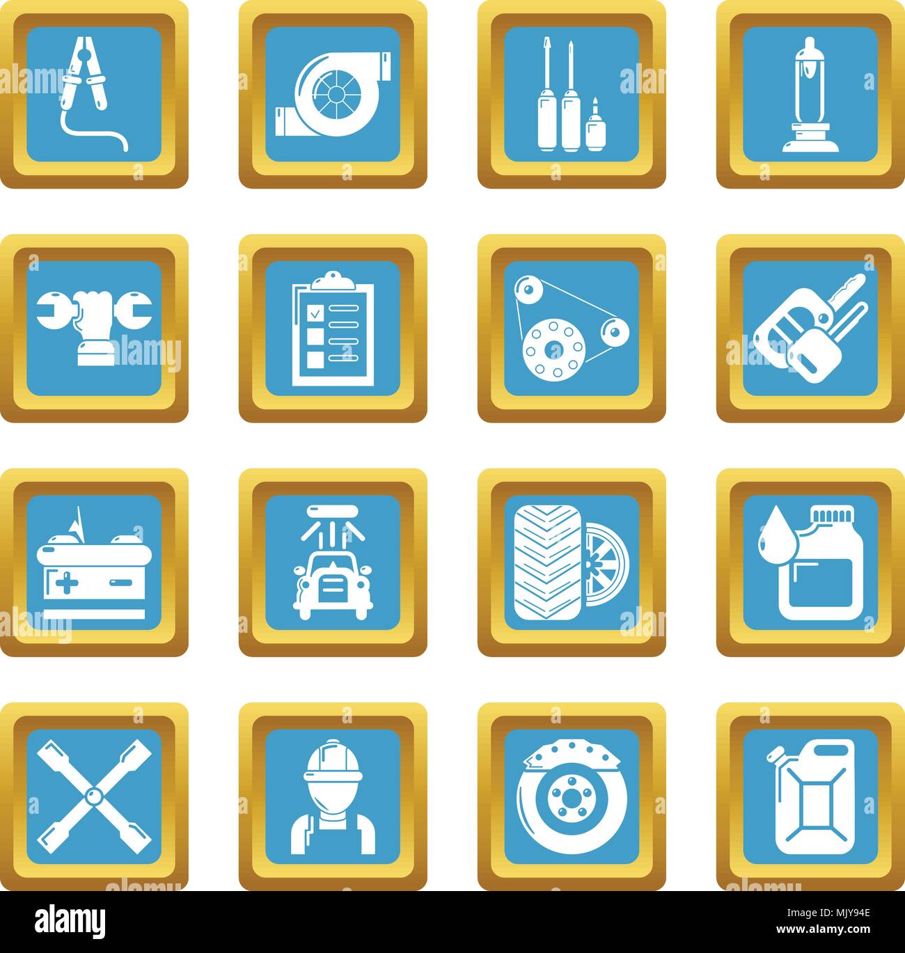 Auto repair icons set sapphirine square vector Stock Vector Image & Art ...