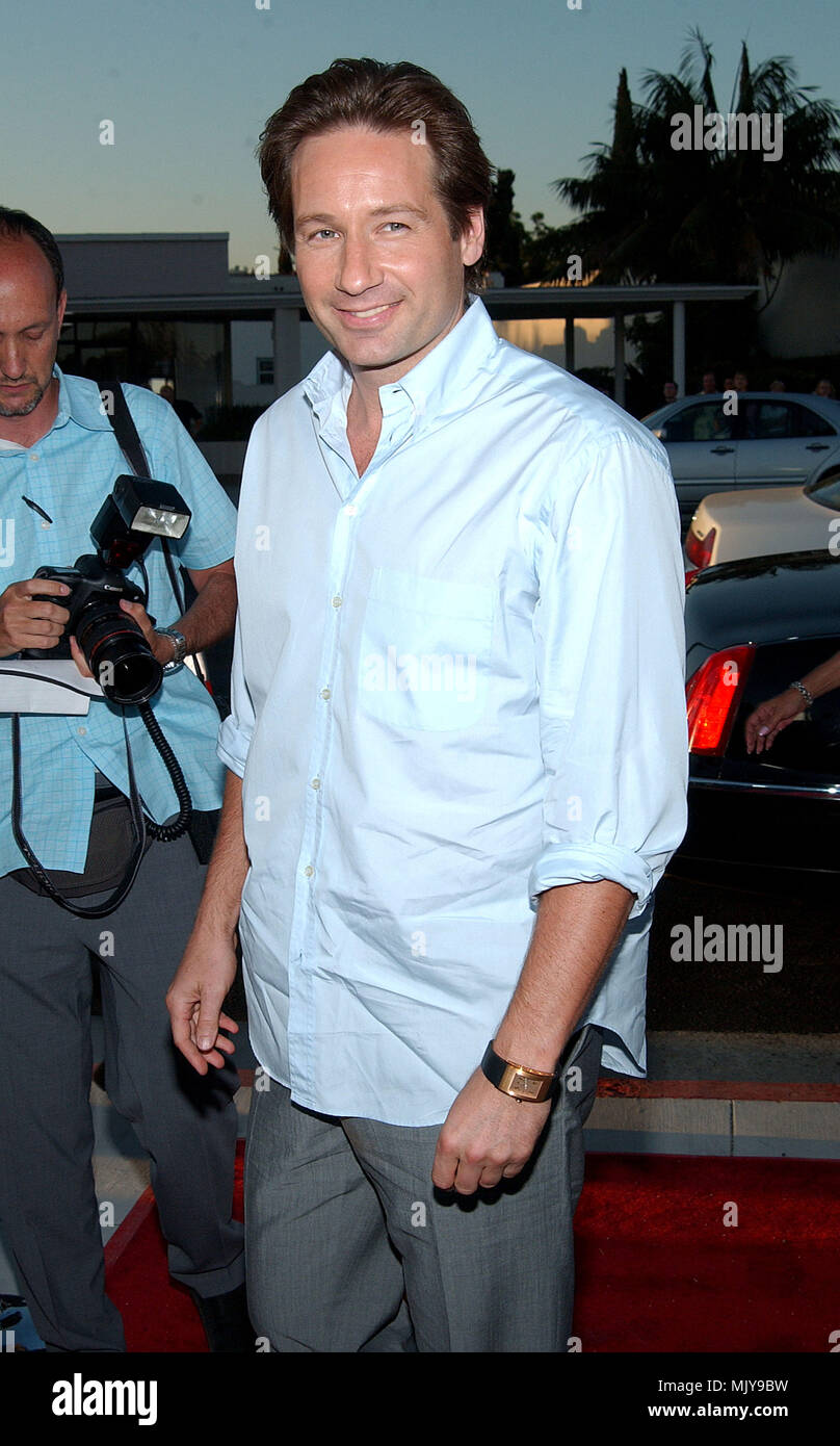 David Duchovny arriving at the "Full Frontal" premiere at the Landmark ...