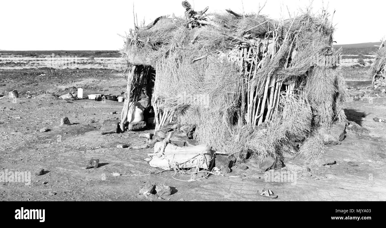 in ethiopia africa the poor house of people in the desert of stone ...