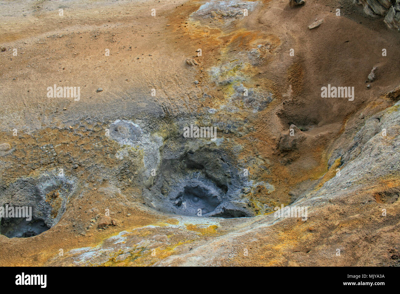 sulphuric mud in volcanic area in Iceland Stock Photo - Alamy