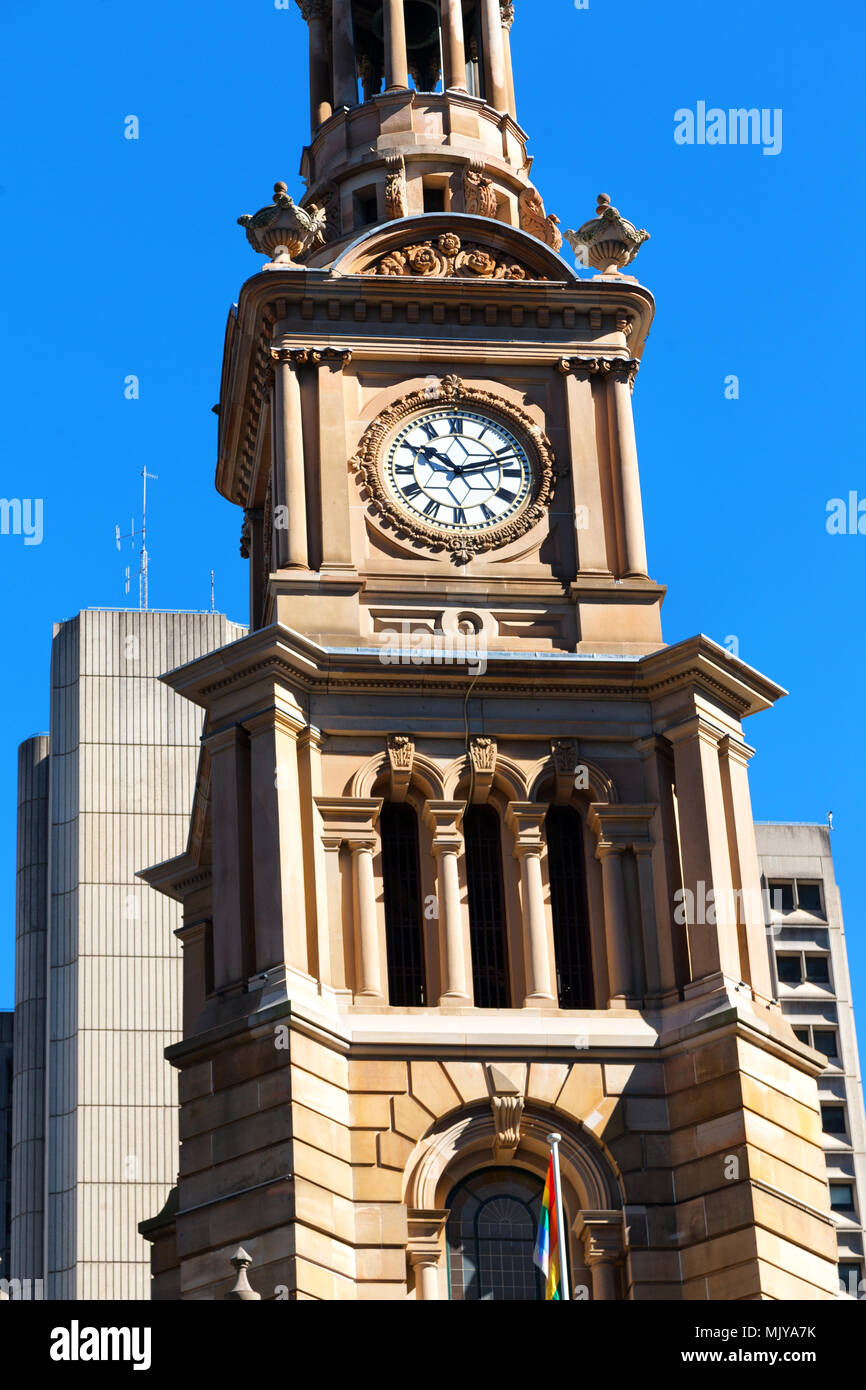 in australia sydney the antique clock tower in the sky Stock Photo - Alamy