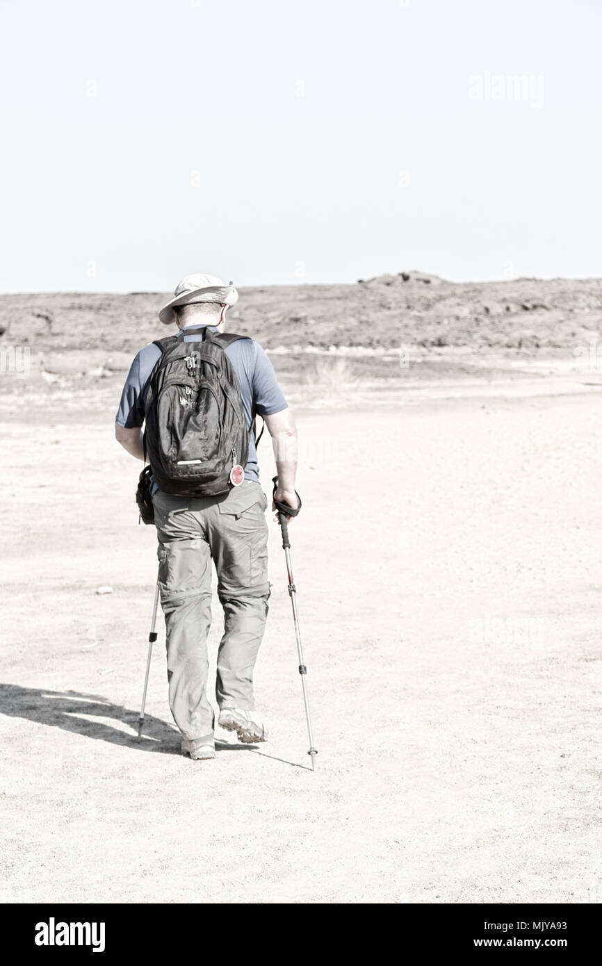 in danakil ethiopia africa the old backpacker people walking in the ...