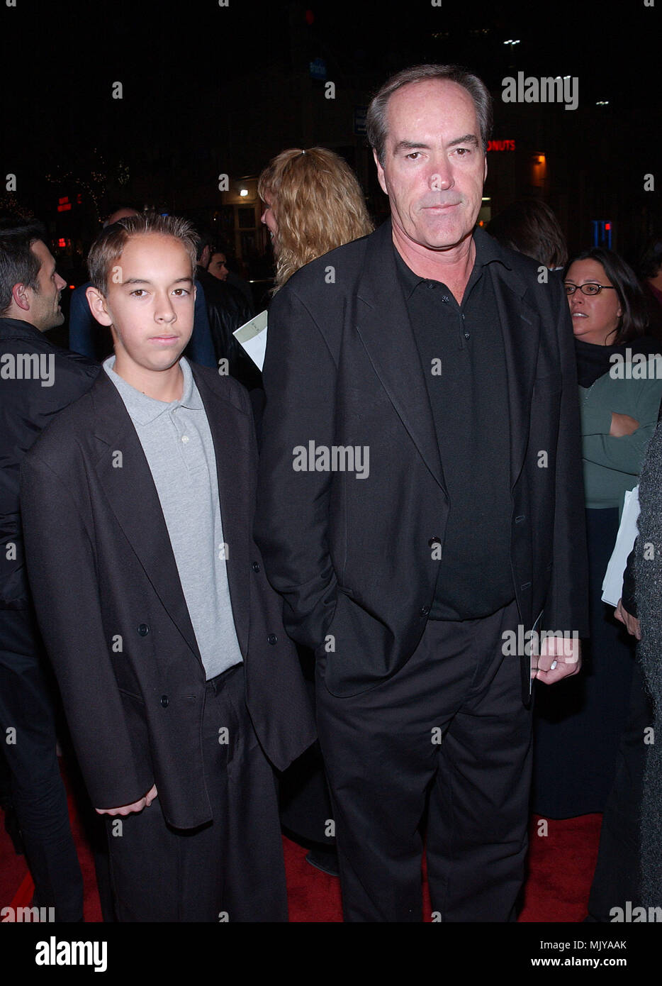 Powers Boothe and son arriving at the premiere of joesomebody at the ...