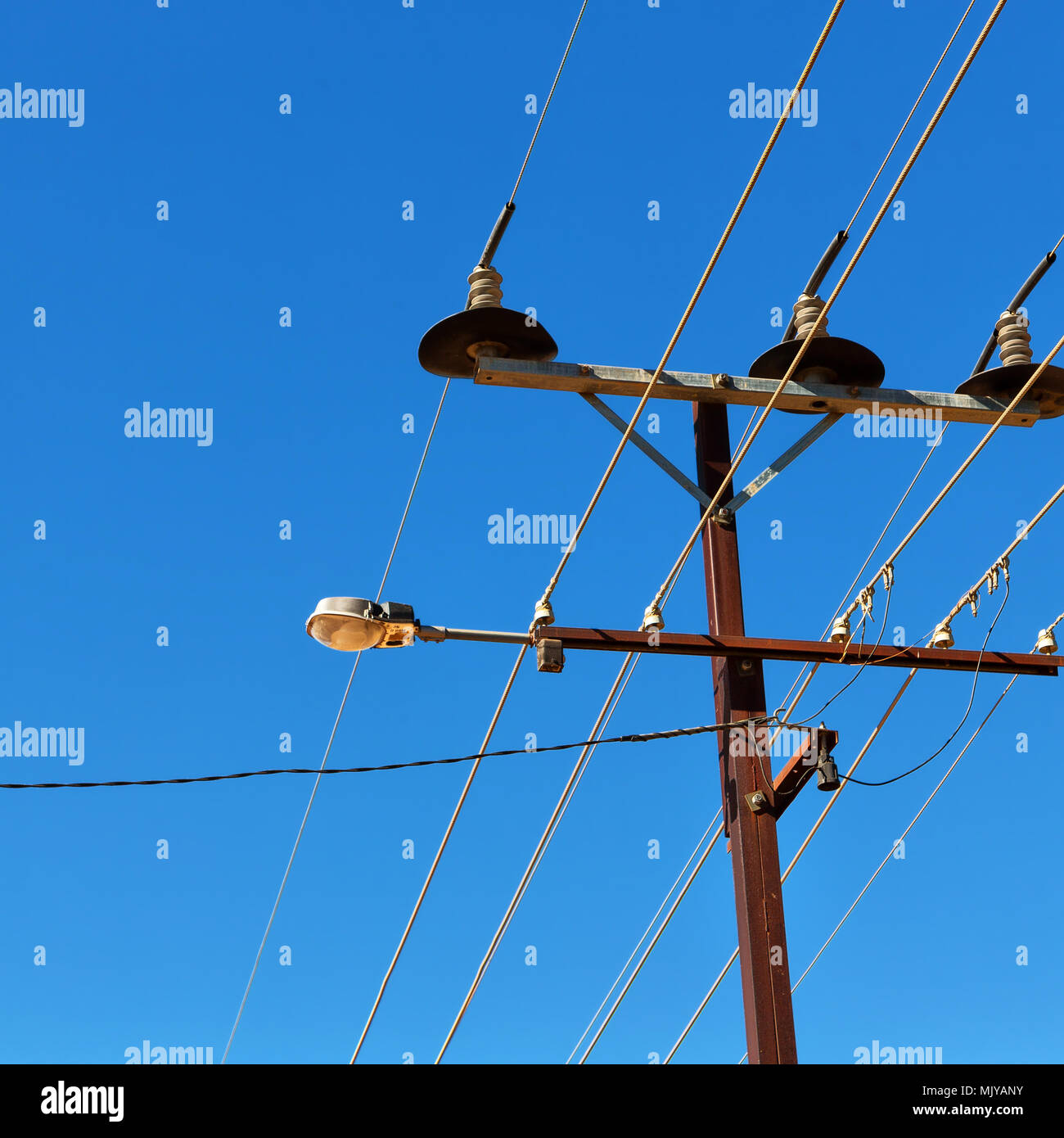 in australia the concept of power line with electrical pole in the ...