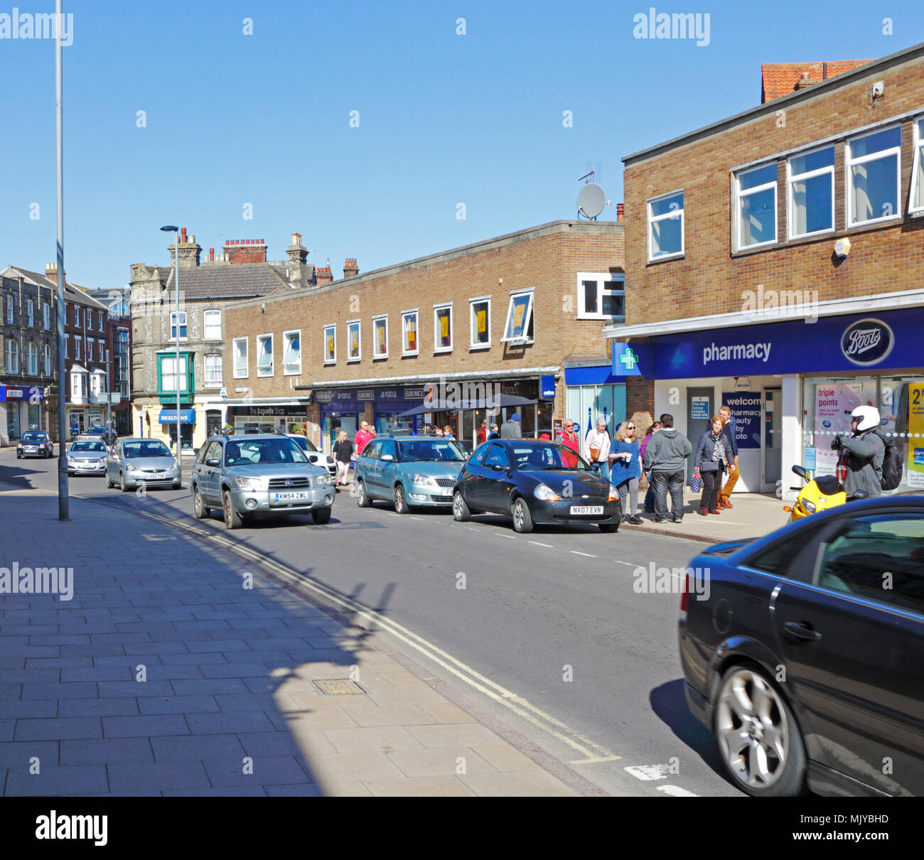 A view of the A149 coast road running through the centre of the North ...