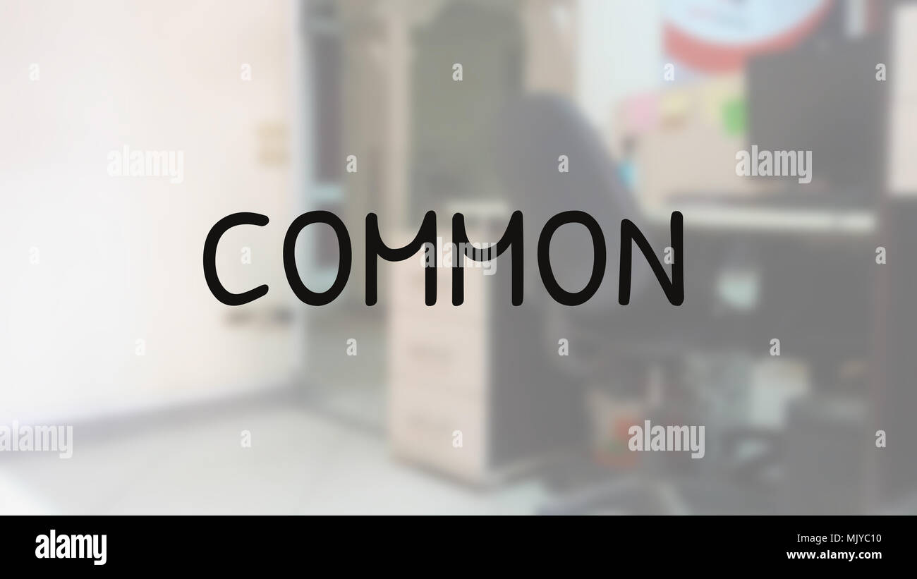 Common word with blurring business background Stock Photo - Alamy