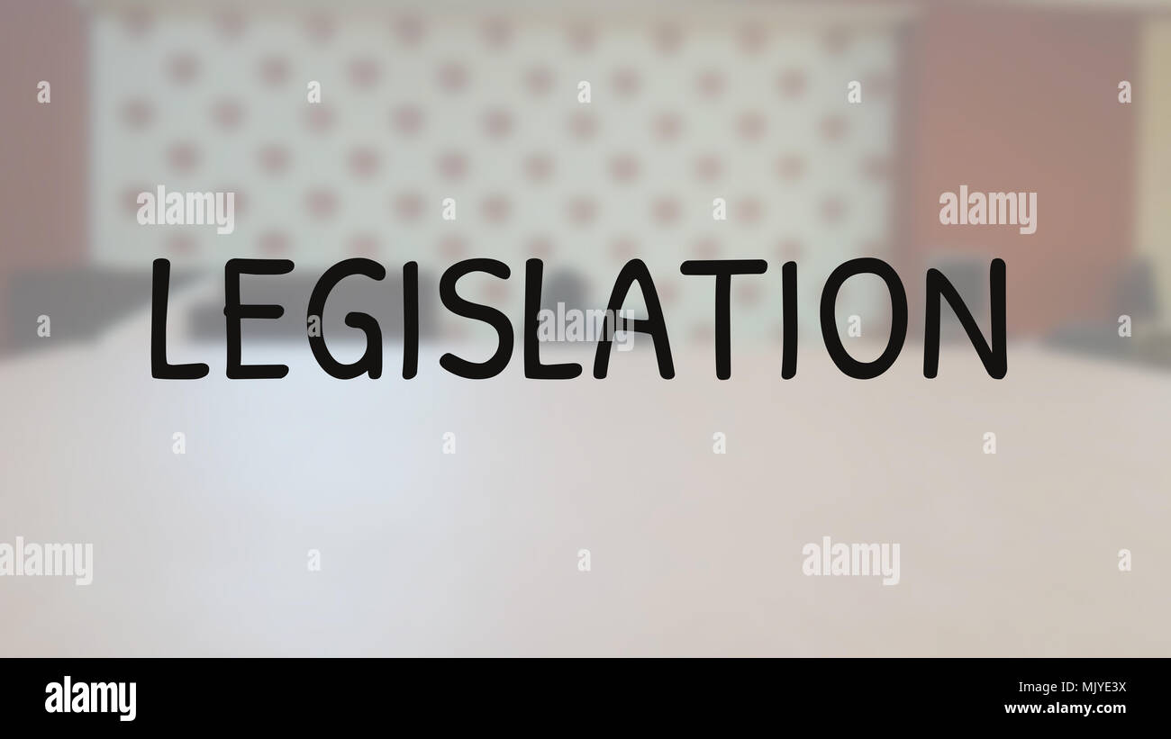 Legislation word with blurring business background Stock Photo - Alamy