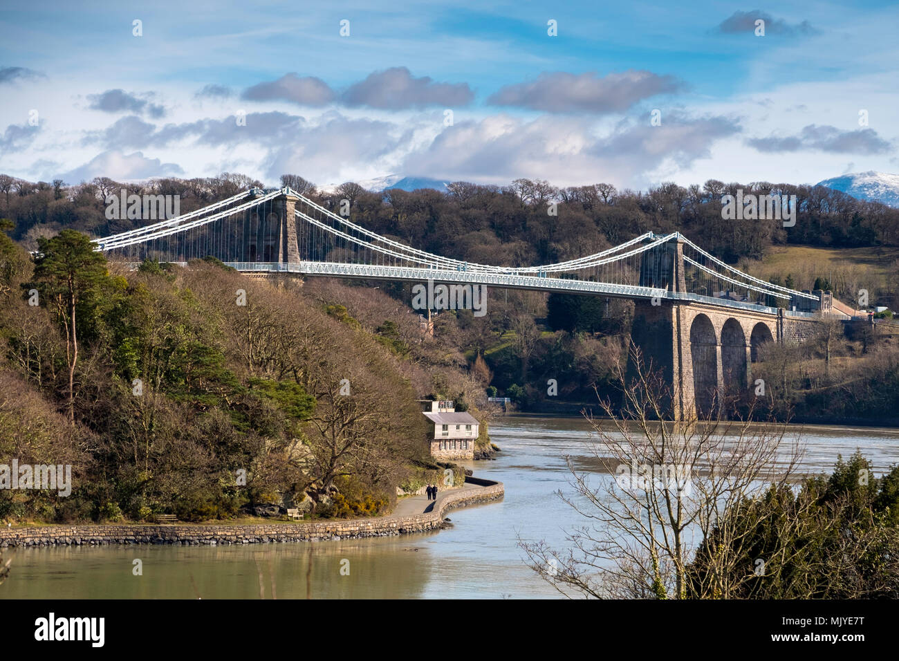 Menai Suspension Bridge Anglesey North Wales UK Stock Photo - Alamy