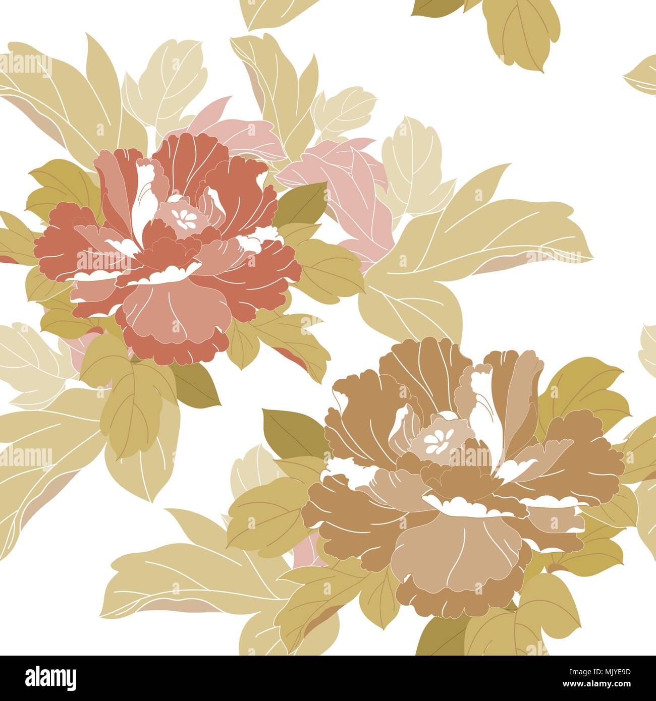 Chinese pattern vector. Gold floral background. Flower elements Stock ...