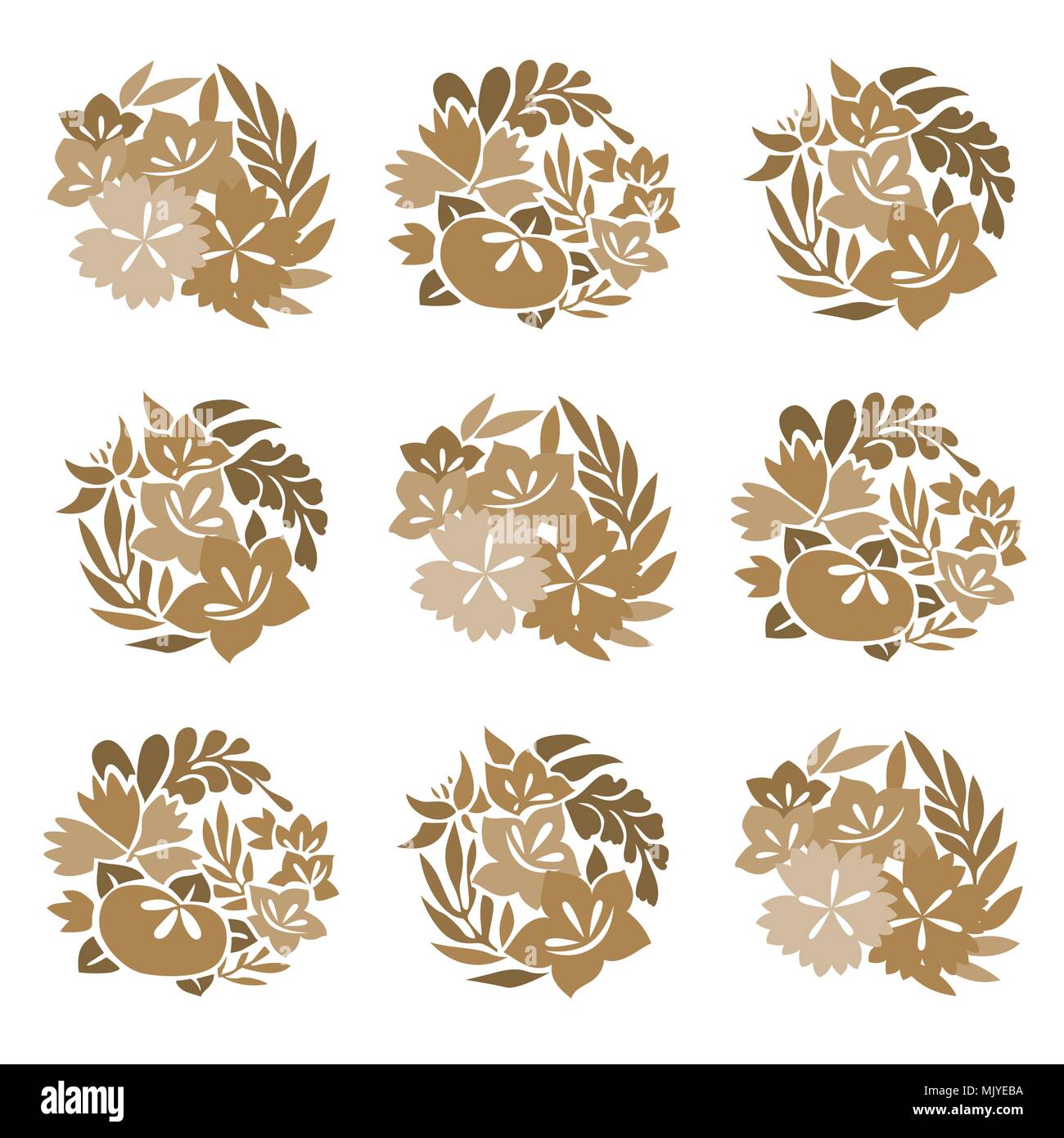 Japanese gold leaf style Cut Out Stock Images & Pictures - Alamy