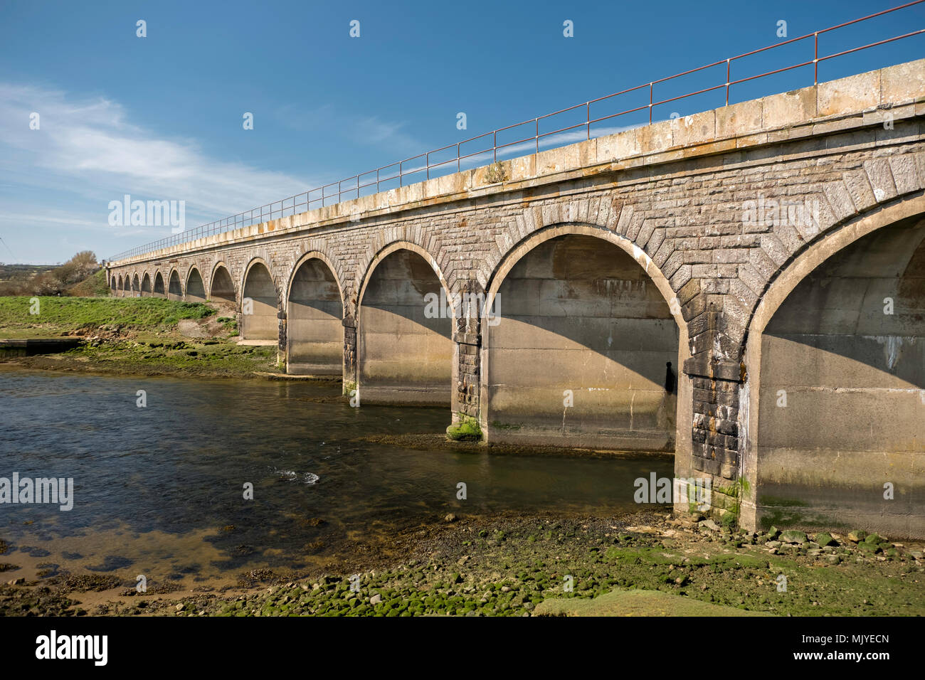 Malltraeth viaduct Anglesey North Wales Uk Stock Photo - Alamy