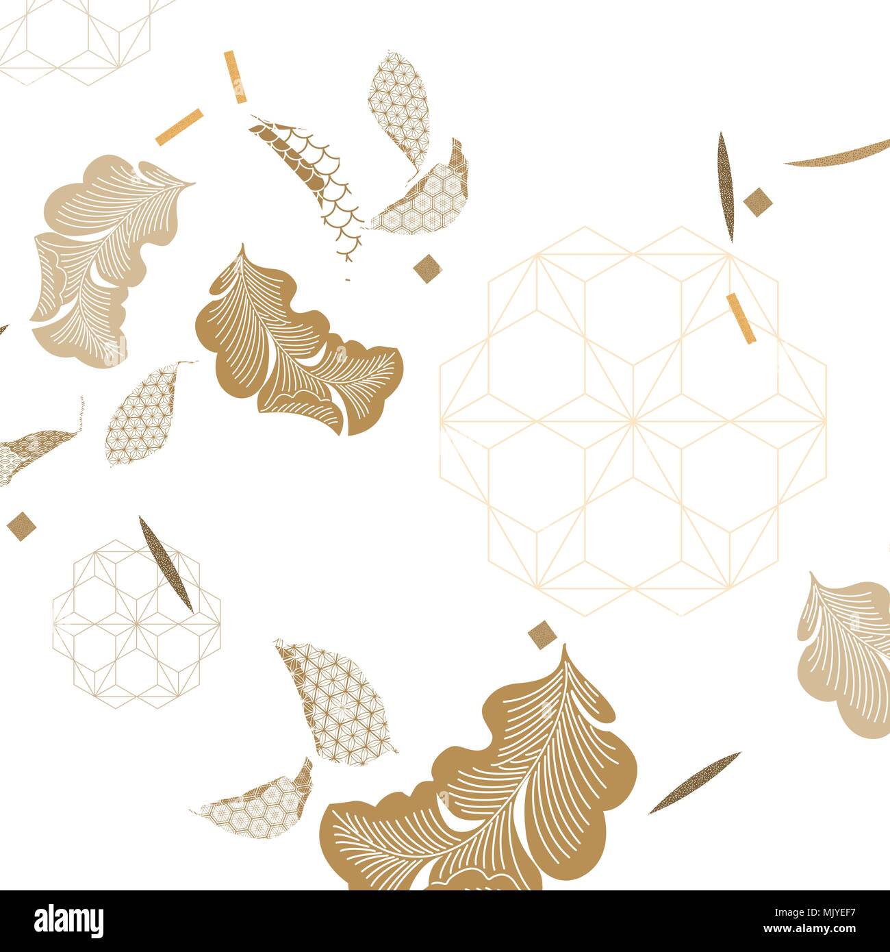 Japanese pattern vector. Gold geometric background Stock Vector Image ...