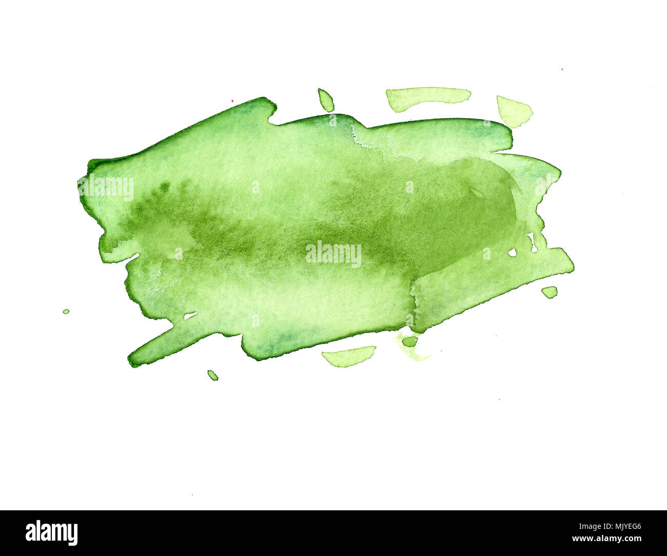 watercolor green label Stock Photo - Alamy