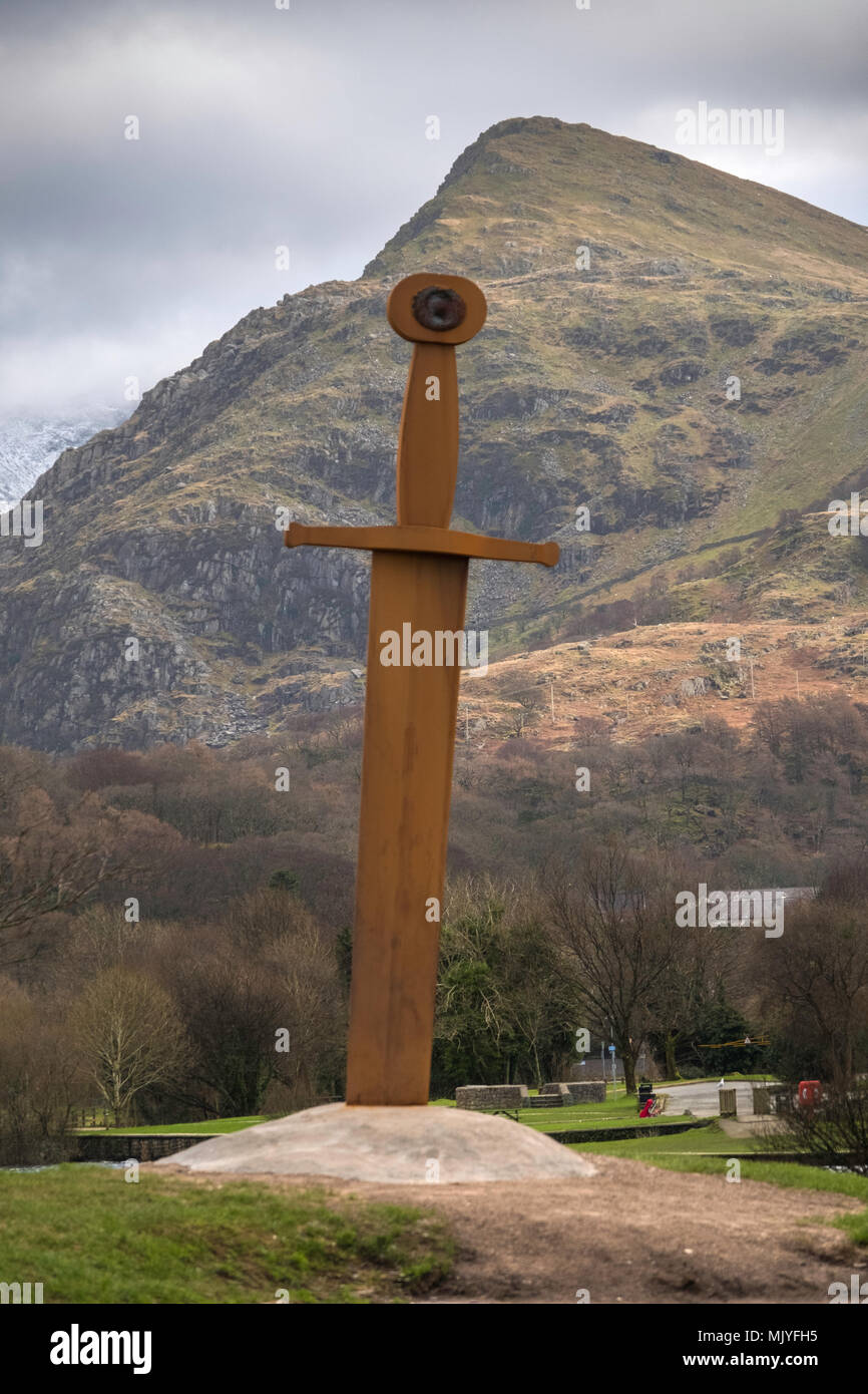King Arthur Sword Llanberis snowdonia Stock Photo - Alamy