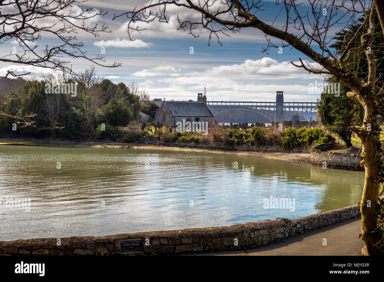 Britannia Bridge, Anglesey,Menai. Strait, cementary. grave yard.church ...