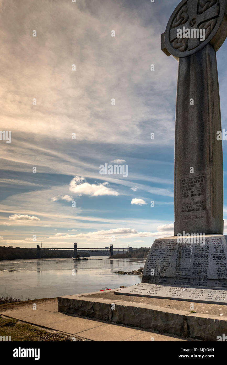 Britannia Bridge, Anglesey,Menai. Strait, cementary. grave yard.church ...
