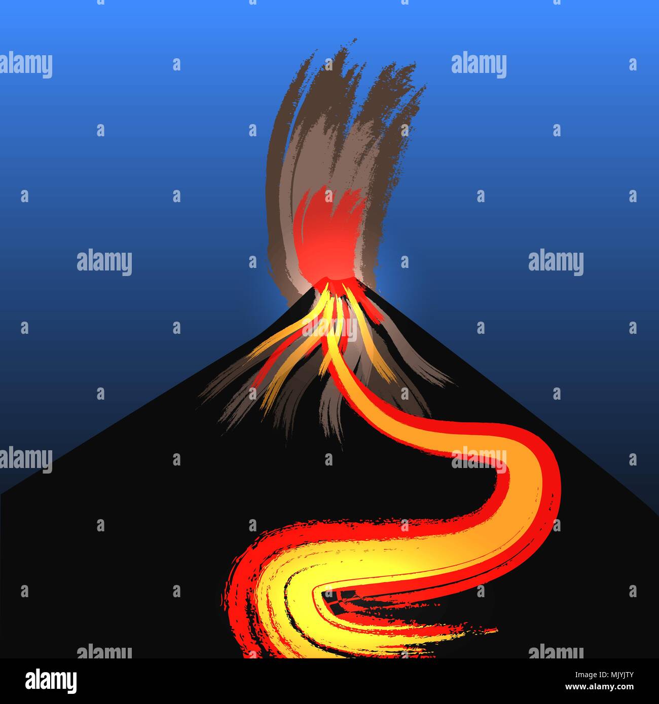 Kilauea Volcano Erupts on the island of Hawaii. The mountain, the ...