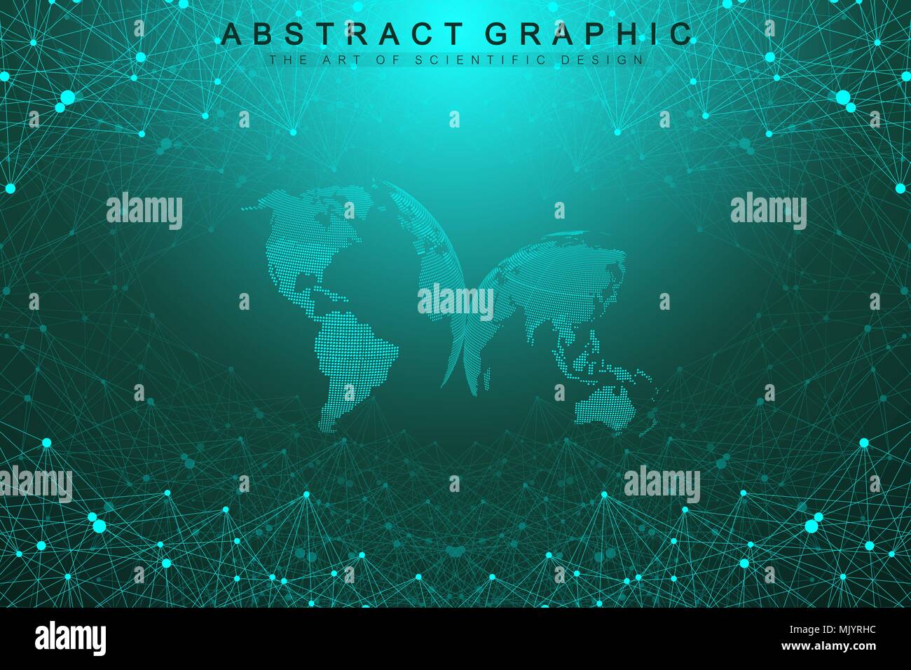 Three-dimensional abstract planet, representing the global, international meaning technology ...