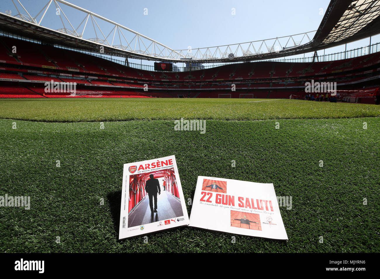 A matchday programme on sale outside the ground before the Premier ...