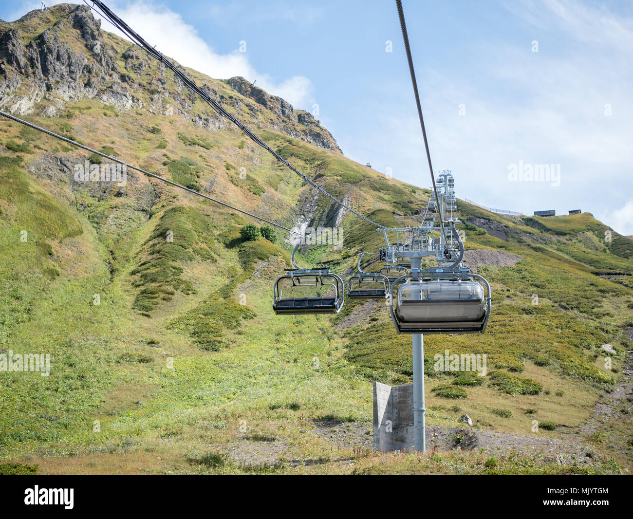 Image of funicular in mountain slope Stock Photo - Alamy