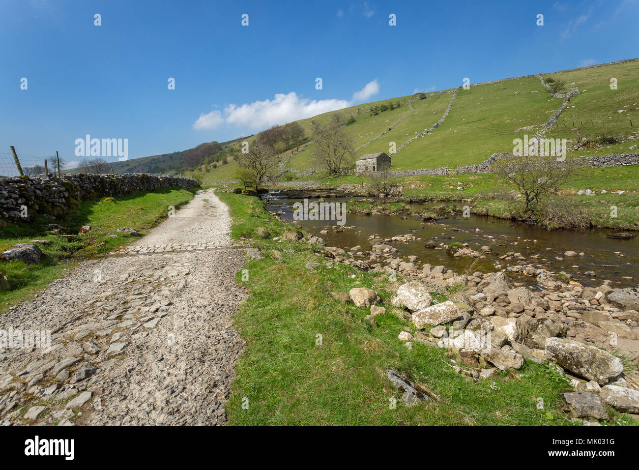 Yockenthwaite in Whafedale in the Yorkshire Dales showing new spring ...