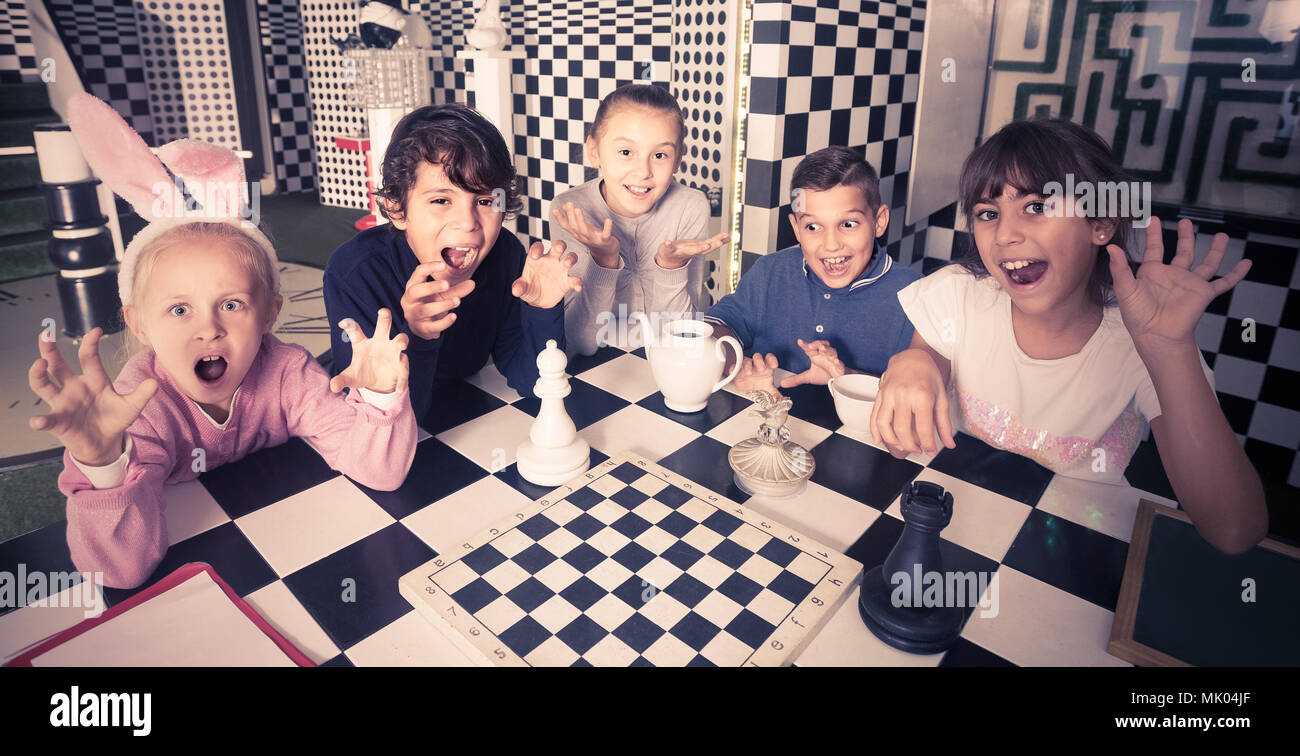 happy swedish children in quest room Stock Photo - Alamy