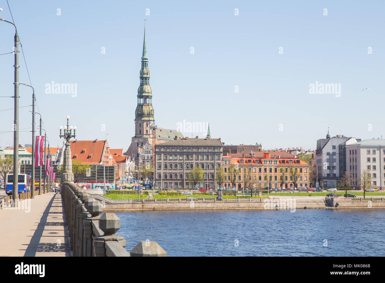 Latvia, city Riga, old town center, peoples and architecture. Travel ...