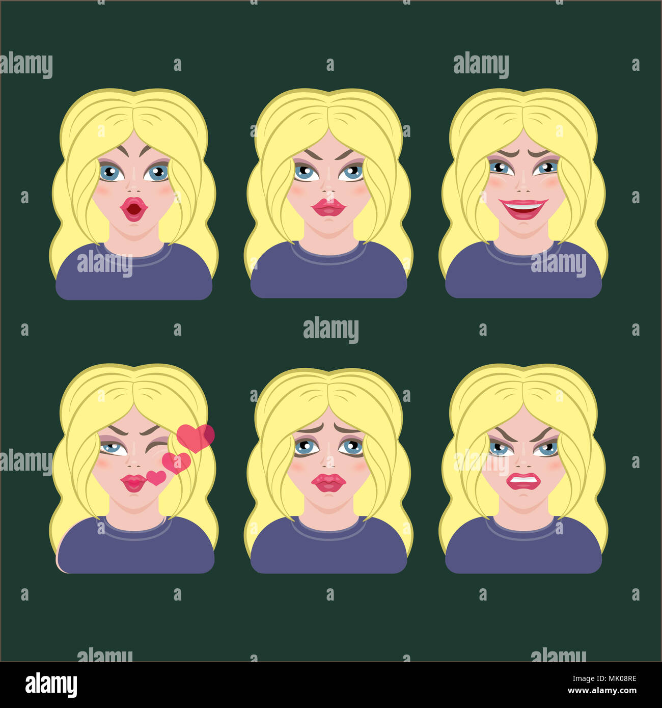Female character sad face hi-res stock photography and images - Alamy