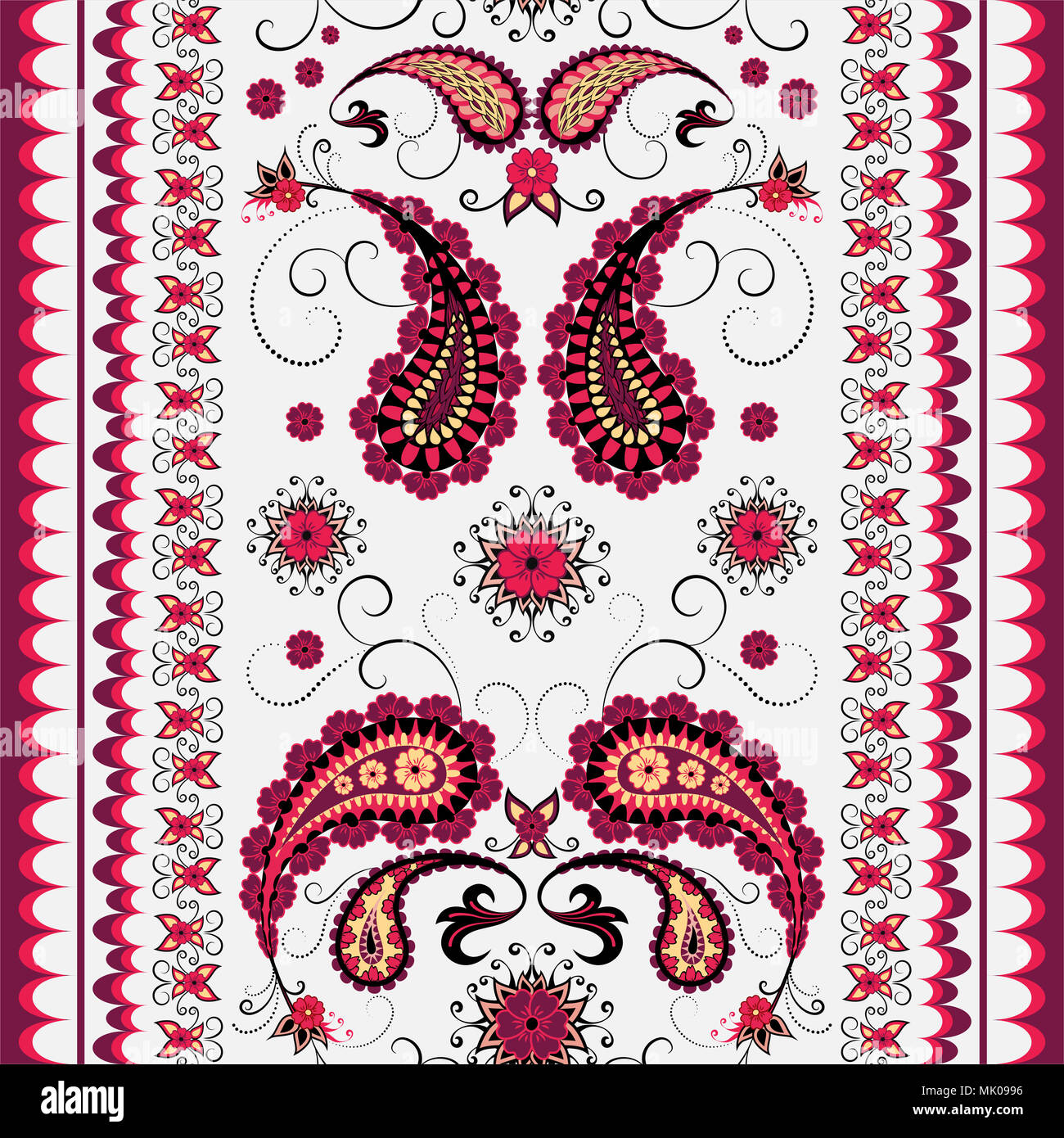Paisley pattern border hi-res stock photography and images - Alamy