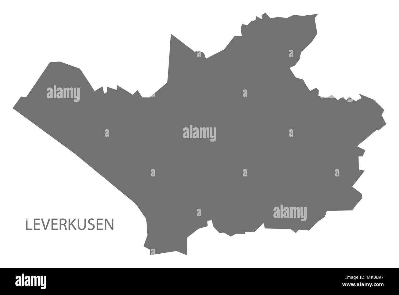Leverkusen city map grey illustration silhouette shape Stock Vector ...