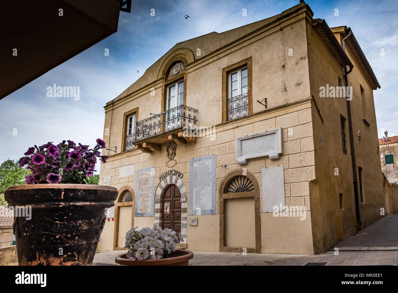 Bibbona, Leghorn, Italy - April 2018 the medieval village of Bibbona in ...
