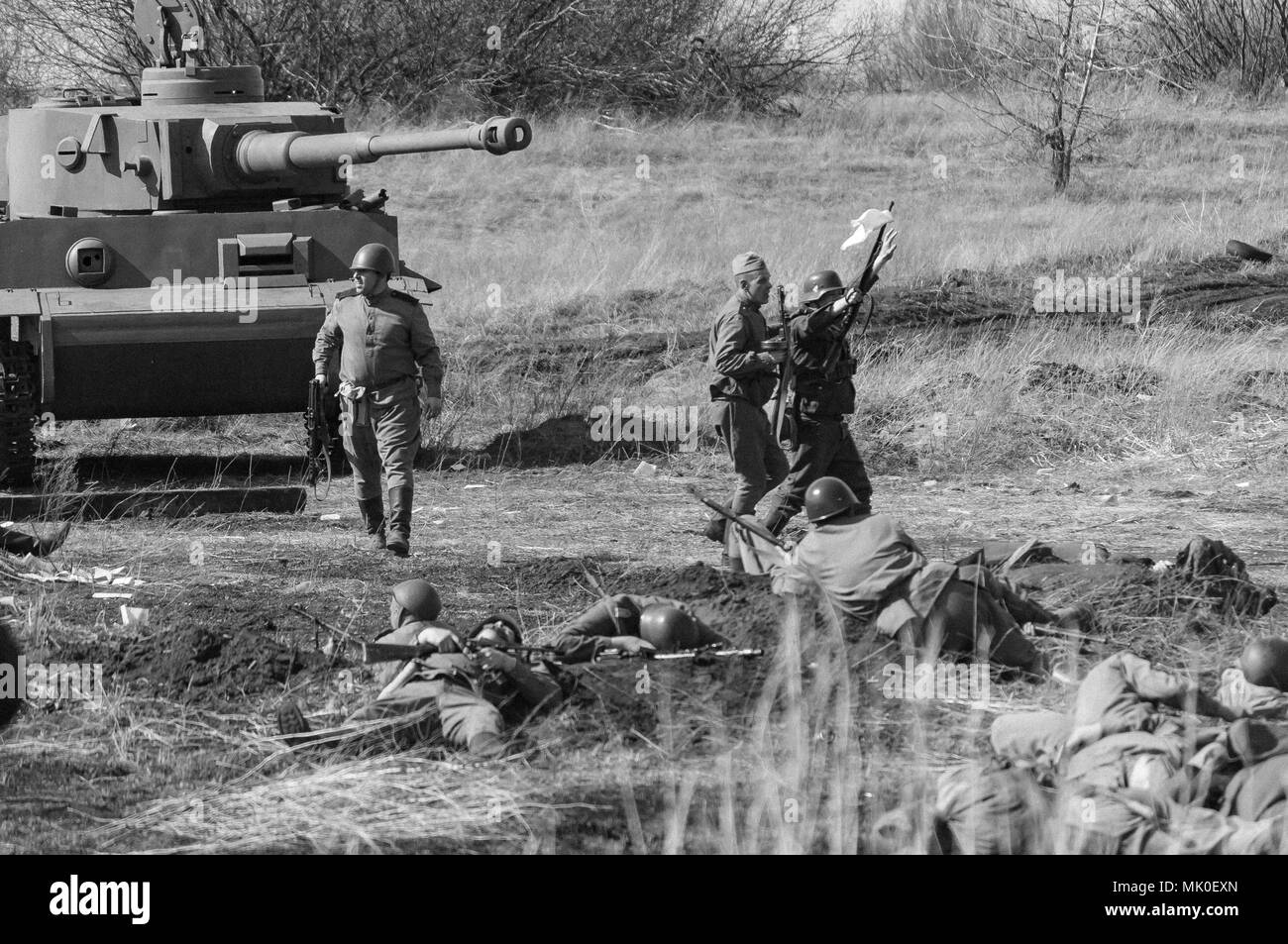 2018-04-30 The Samara, Russia. The victory of the soldiers of the ...