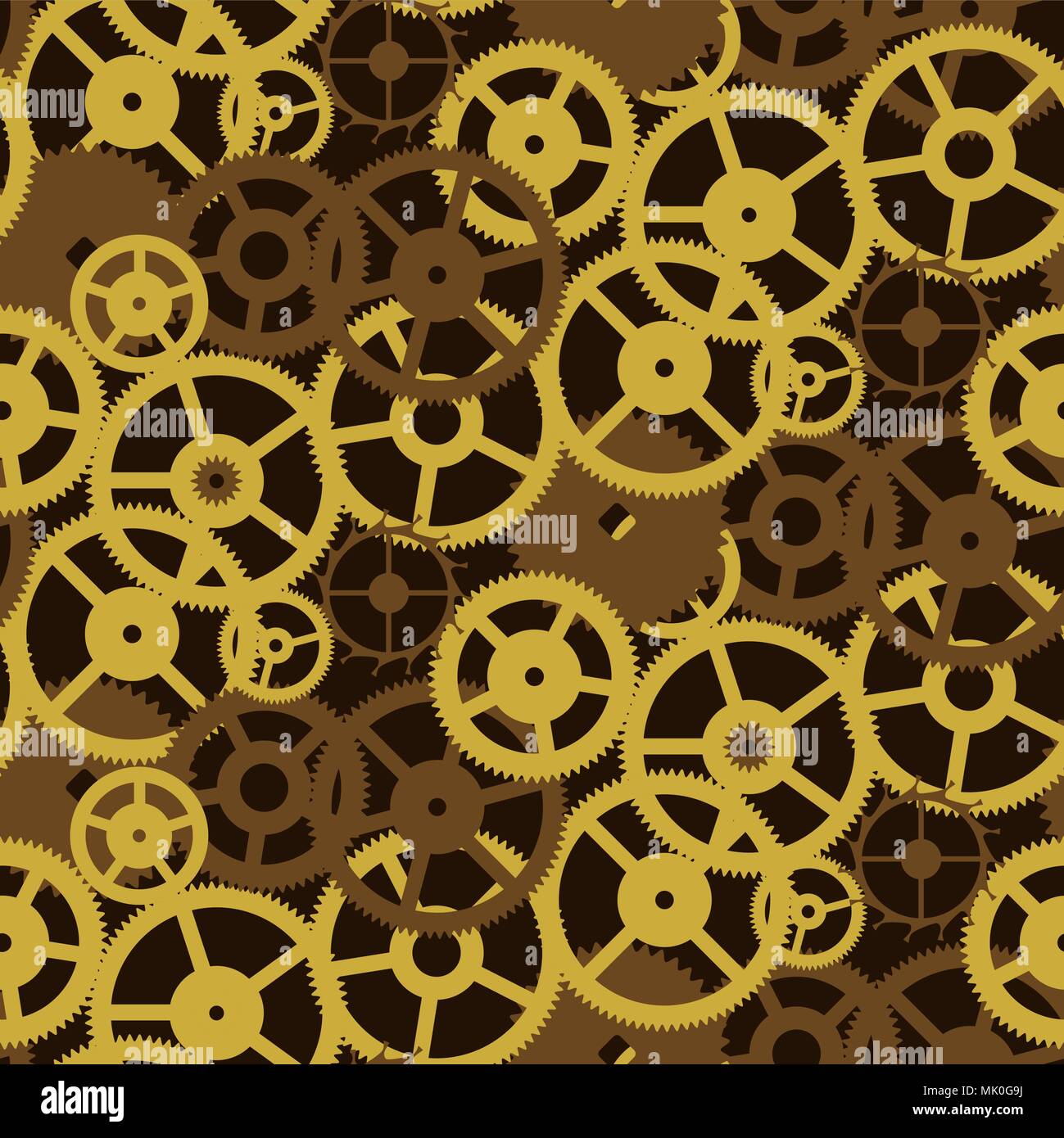 Old retro gears vintage mechanism seamless pattern. Vector background ...