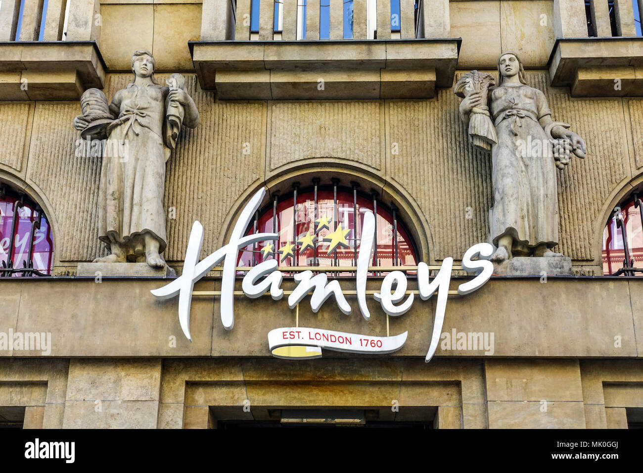 Hamleys logo, toy store, Na Prikope street, Prague, Czech Republic ...