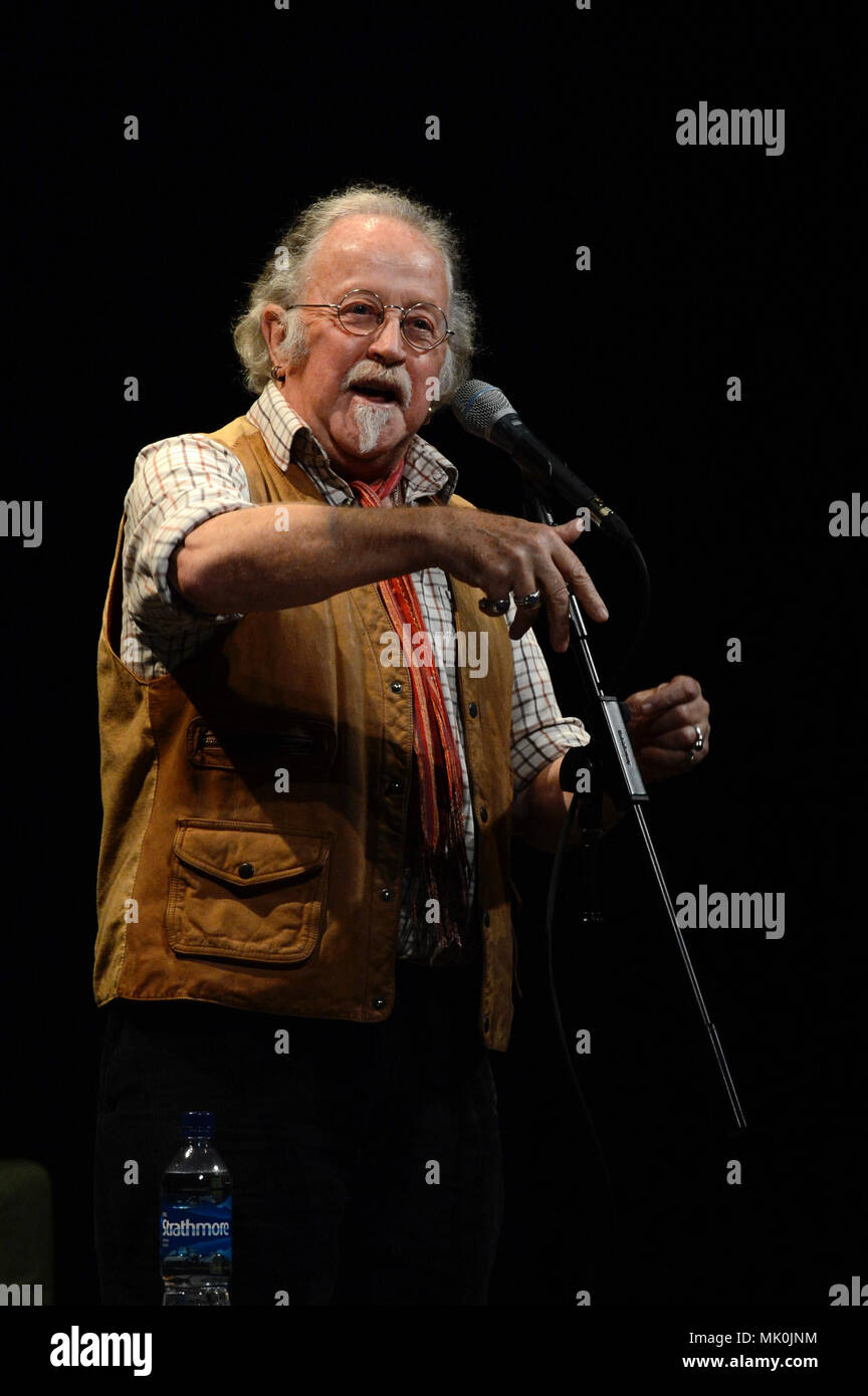 Mike Harding singer songwriter comedian onstage at Mareel Shetland ...