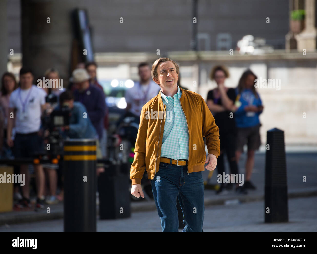 Filming of Alan Partridge, played by actor Steve Coogan, a parody of ...