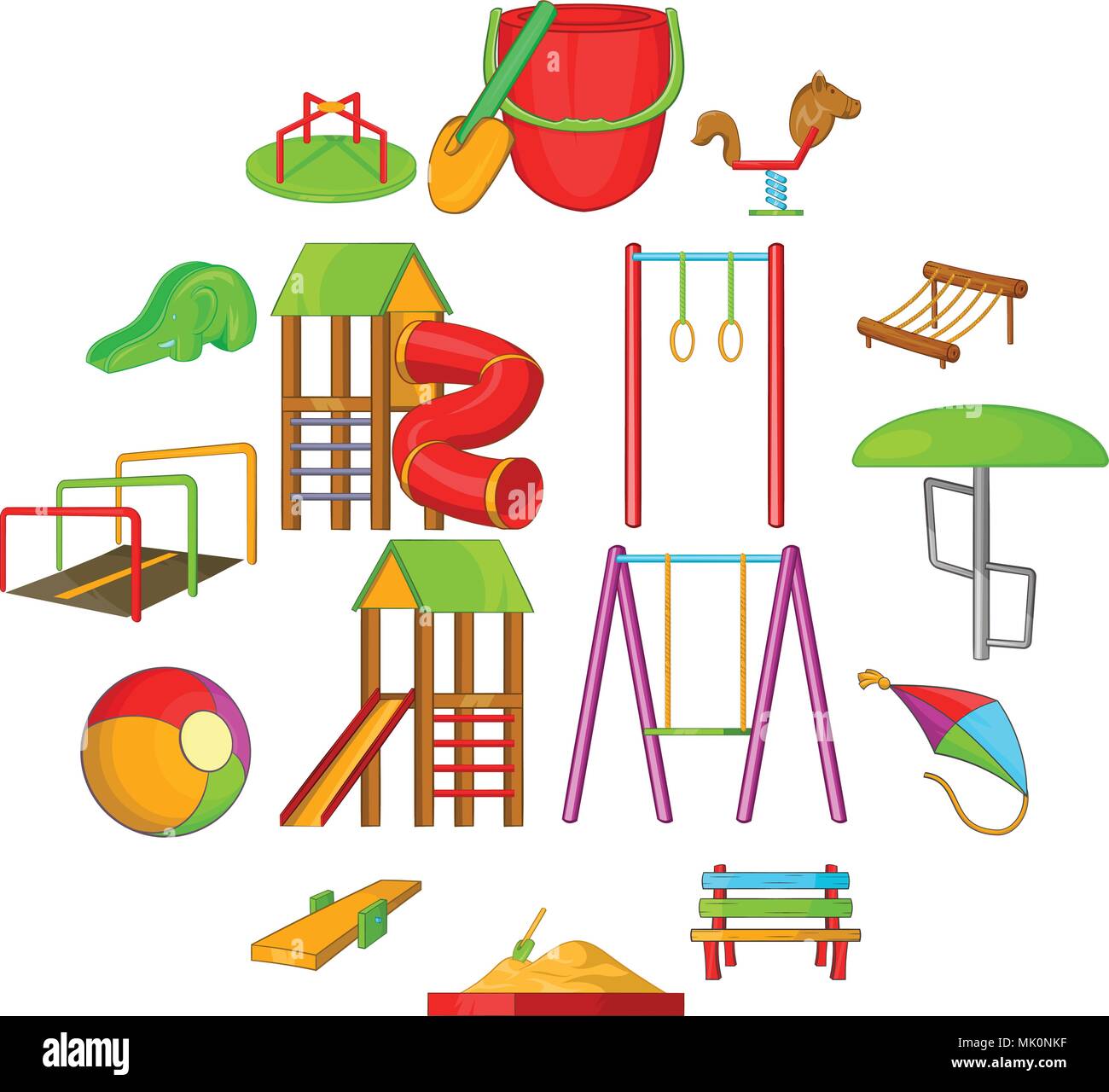 Playground icons set, cartoon style Stock Vector Image & Art - Alamy