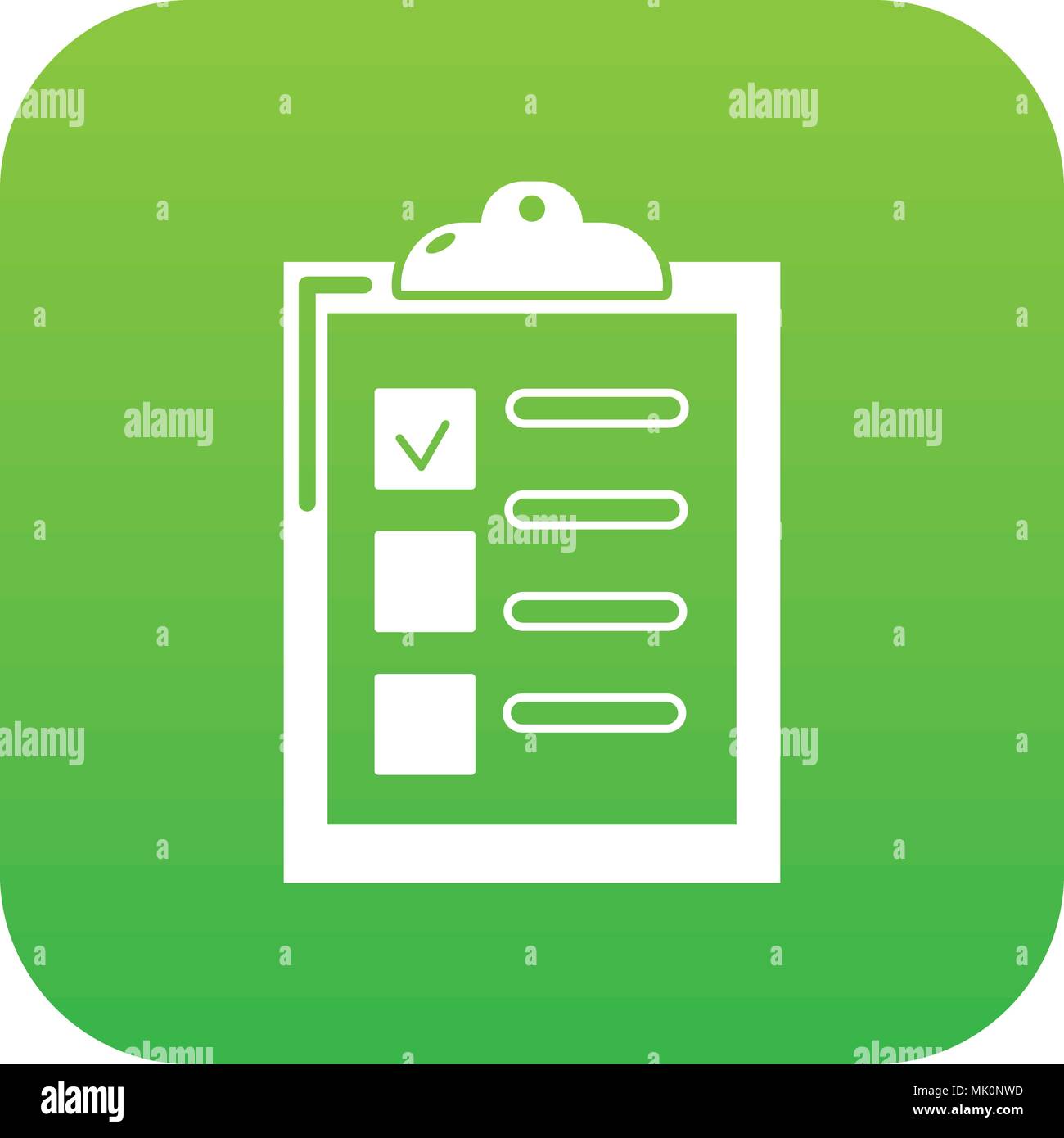 Checklist icon green vector Stock Vector Image & Art - Alamy