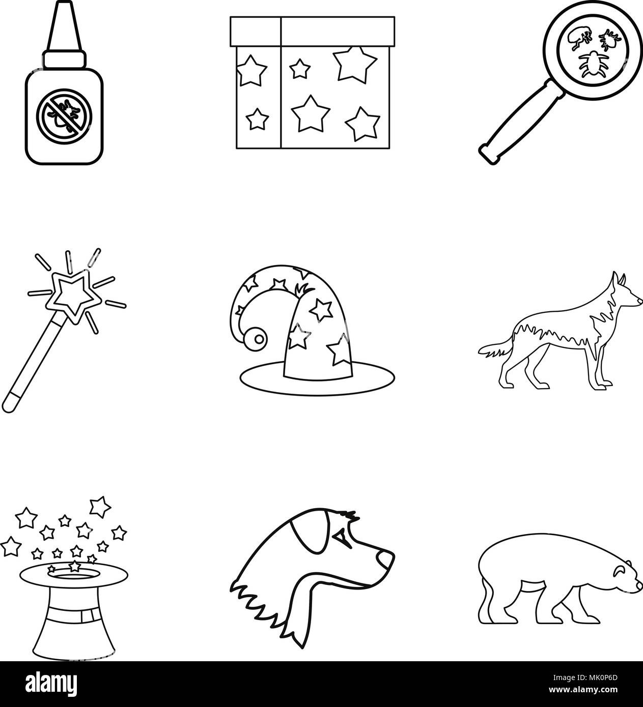 Zoo fun icons set, outline style Stock Vector Image & Art - Alamy
