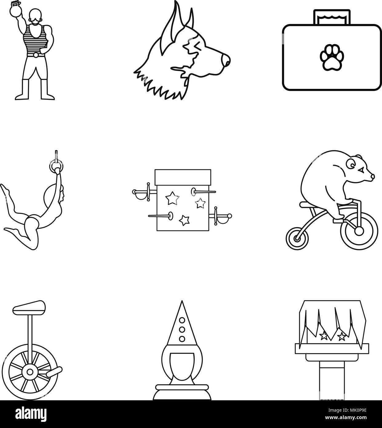Funny zoo icons set, outline style Stock Vector Image & Art - Alamy