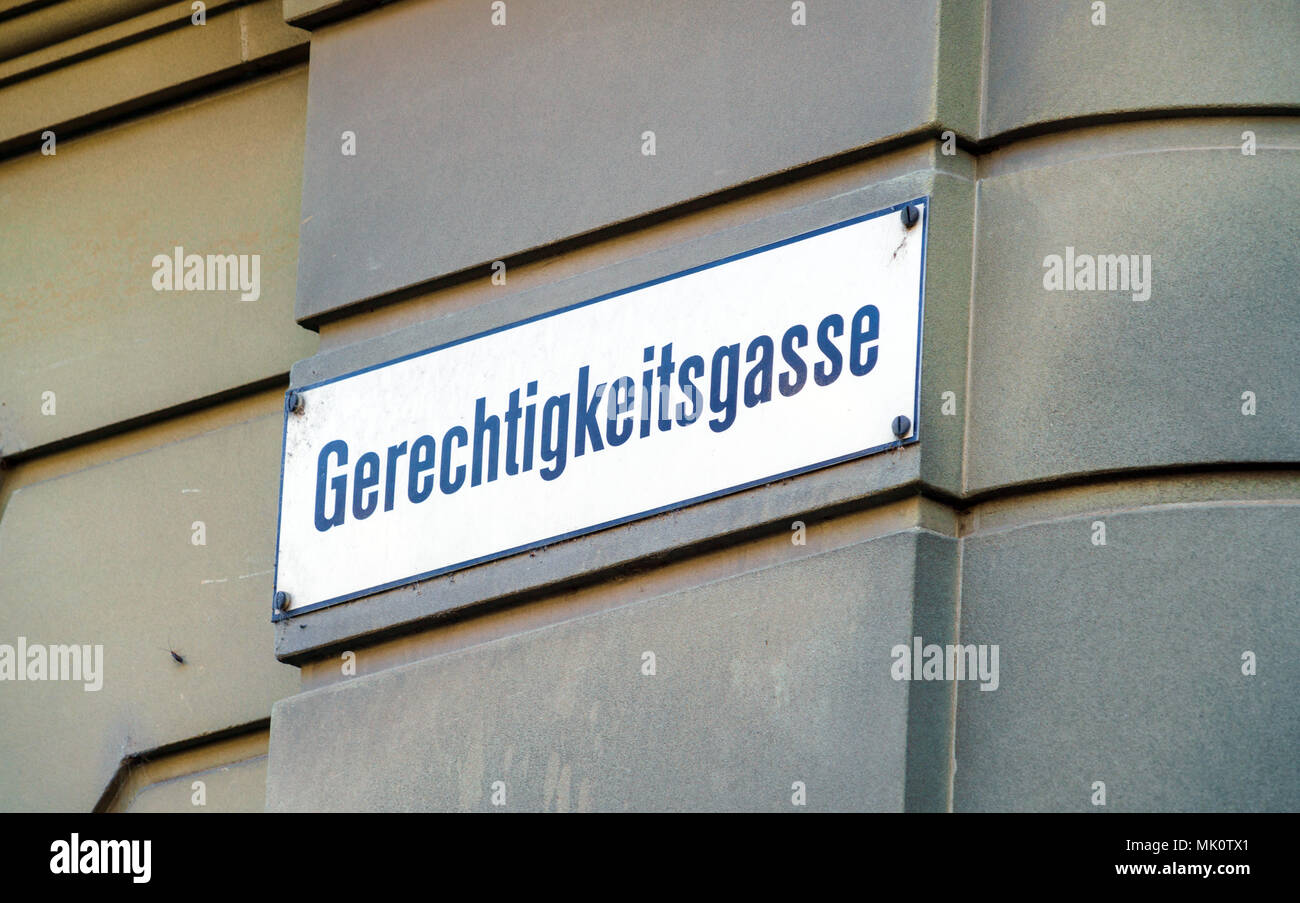 Typical street name signs in the old town, Bern, Switzerland Stock ...