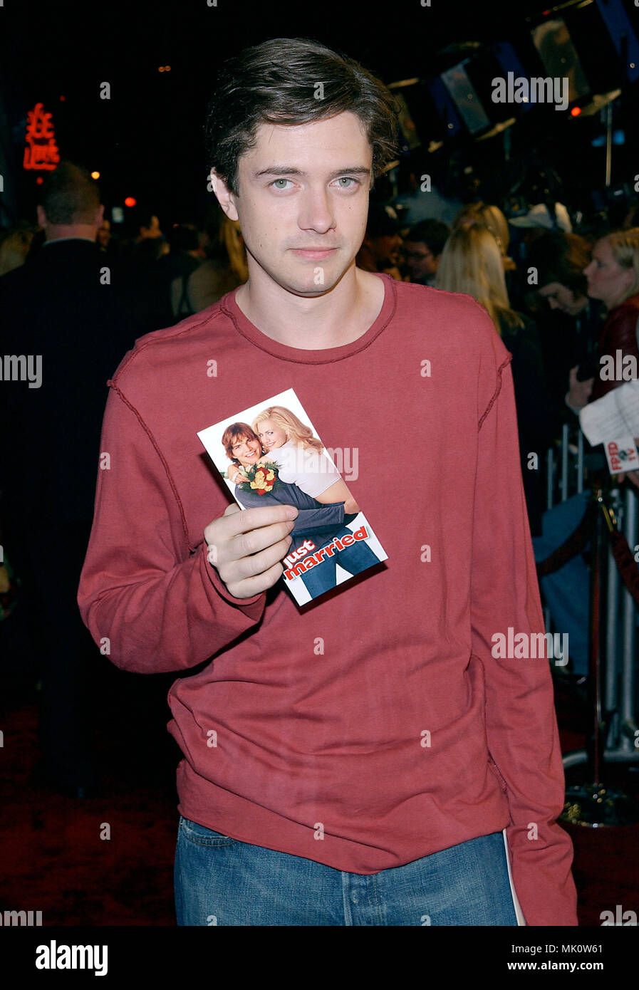 Topher Grace arriving the premiere of " Just Married" at the Pacific ...